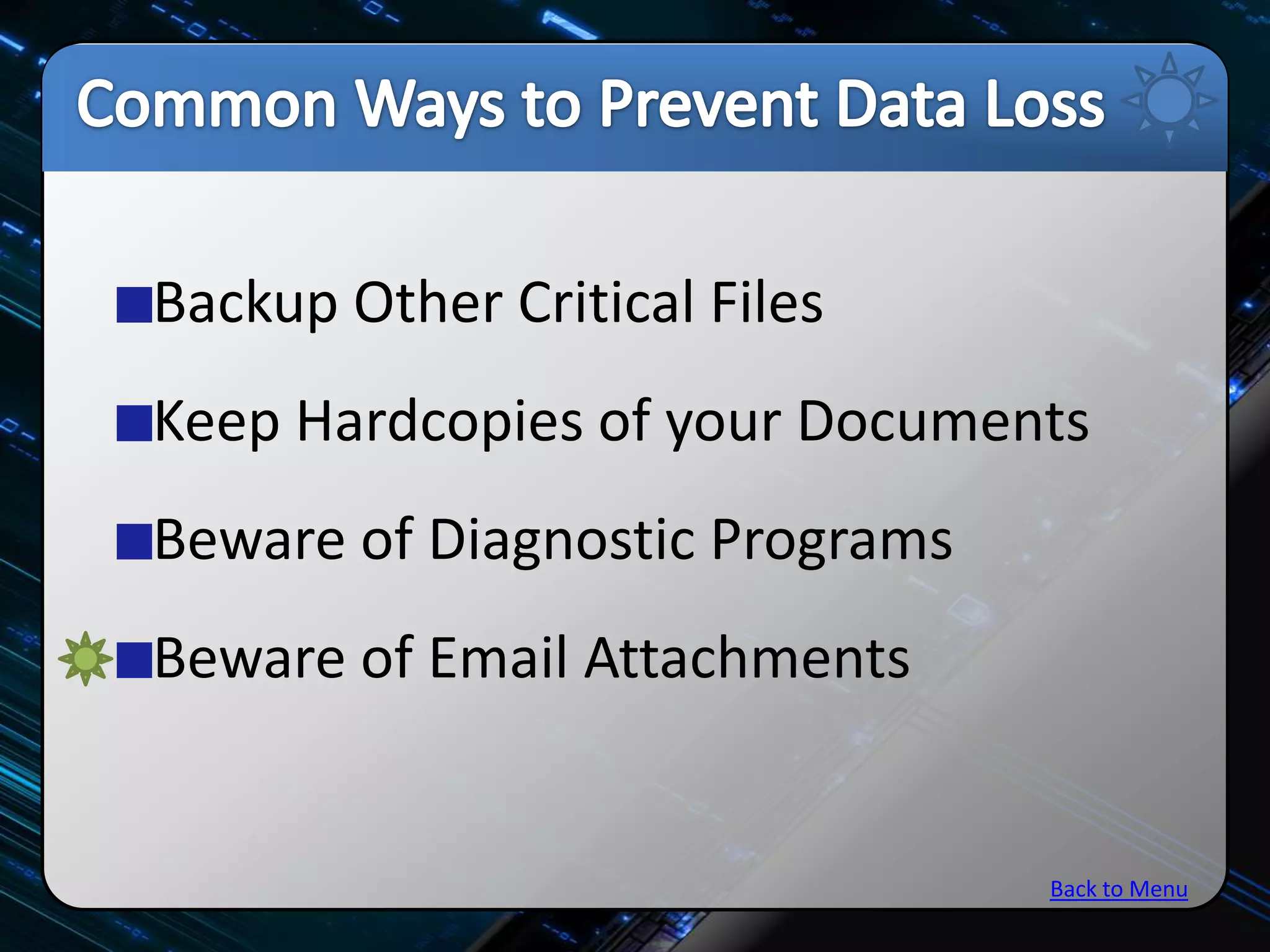 Computer data loss nikki show | PPT