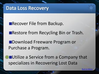 Computer data loss nikki show | PPT