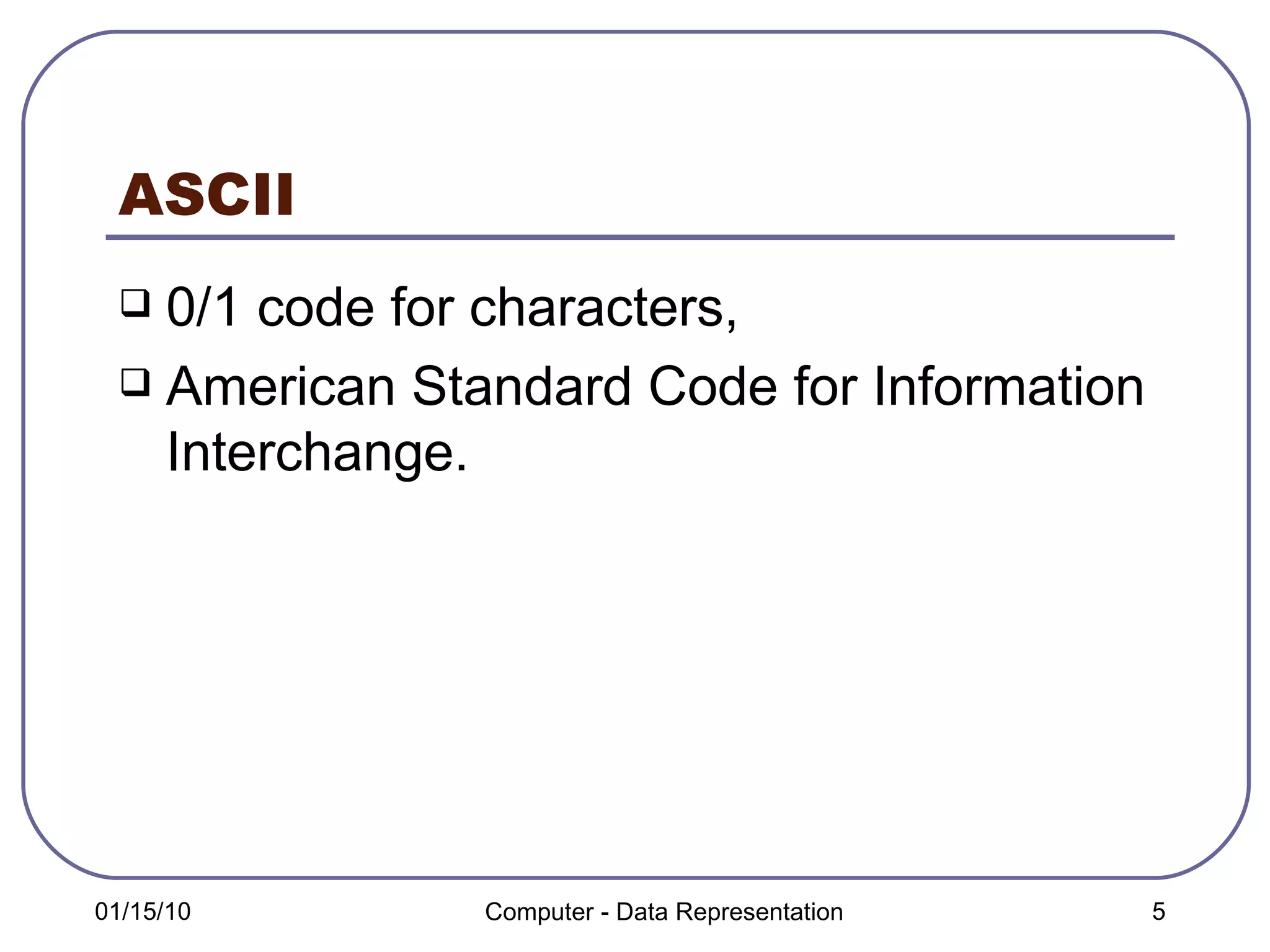 Computer Data Representation Ppt Computing Technology And Computing 5284