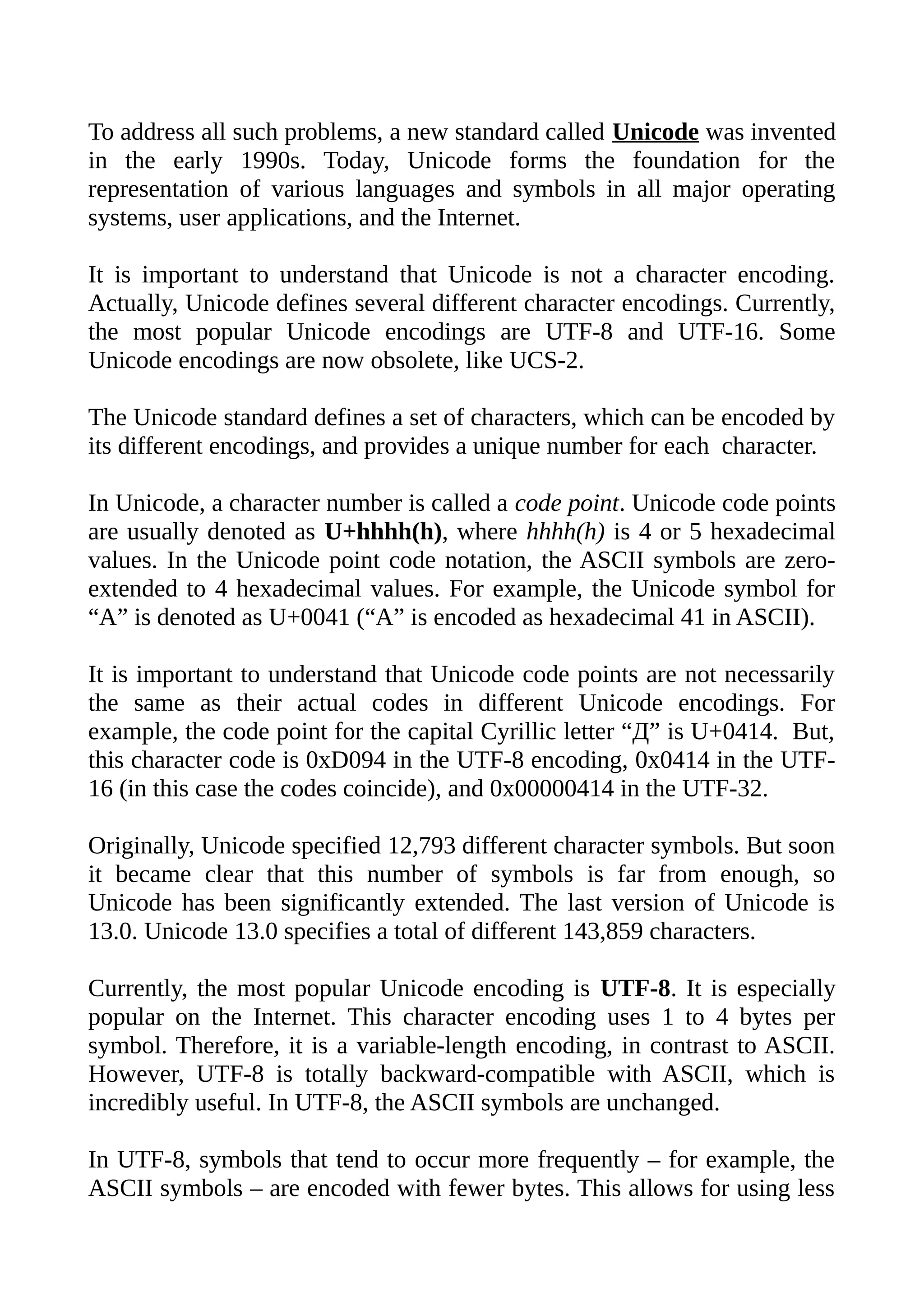 Computer data representation (integers, floating-point numbers, text ...