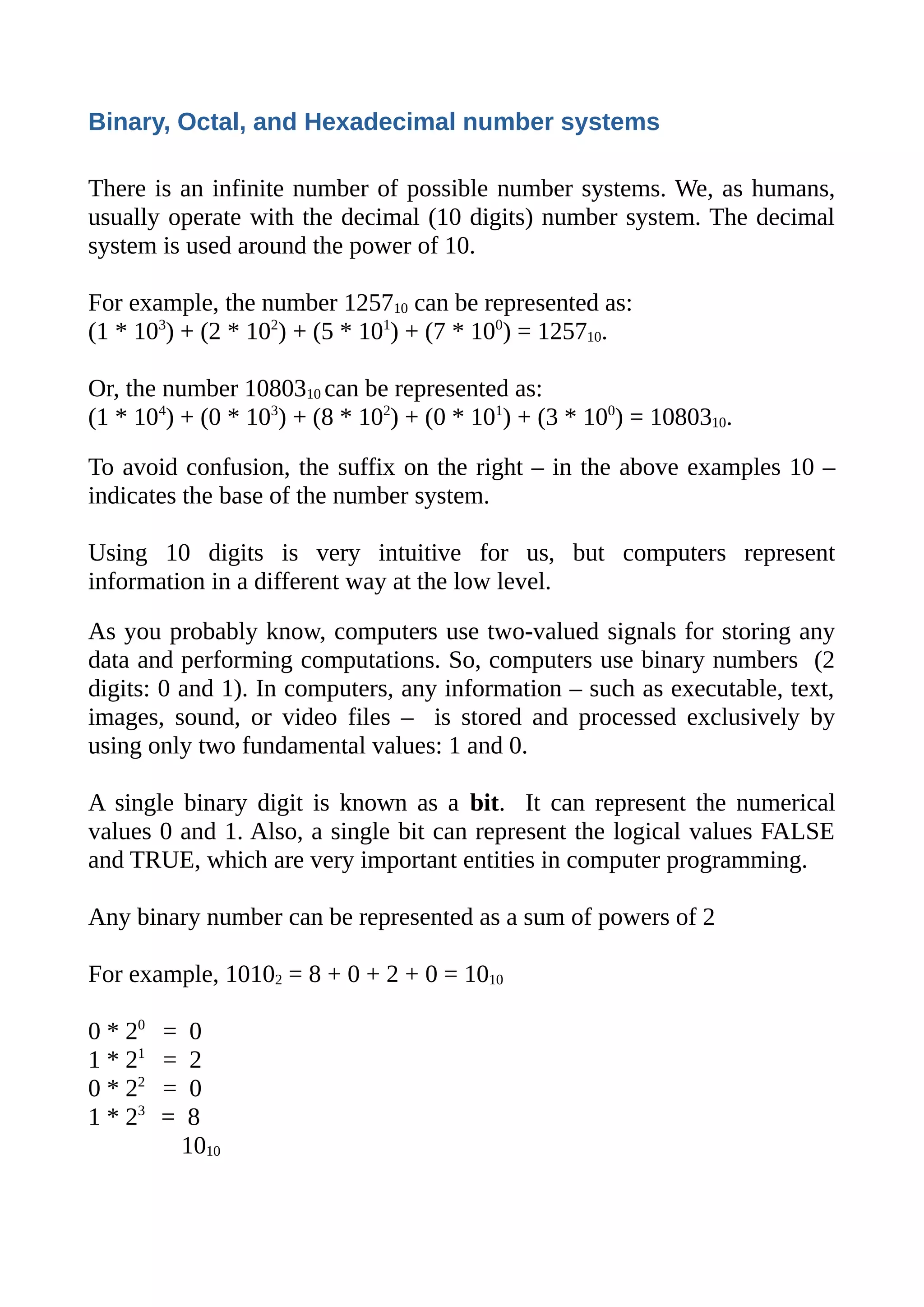 Computer data representation (integers, floating-point numbers, text, images, and sound) | PDF