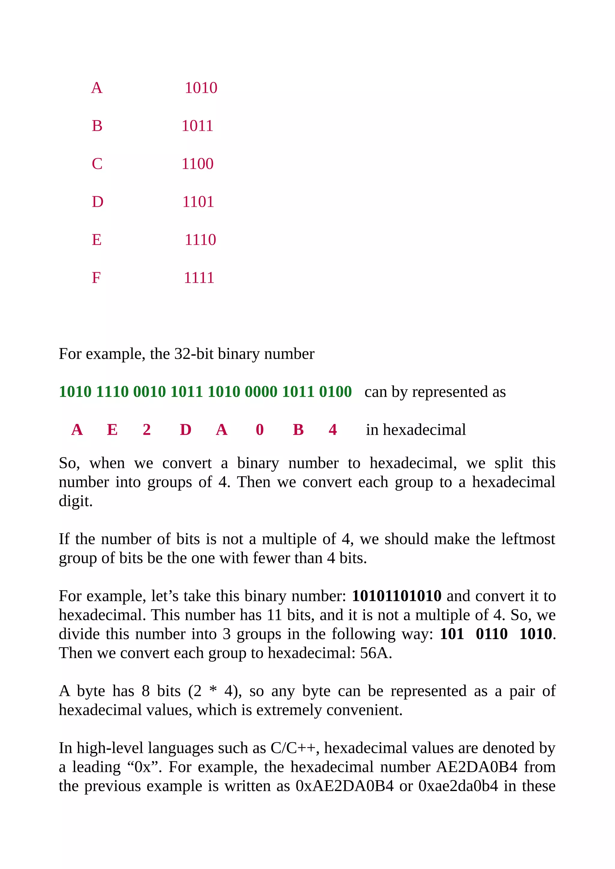 Computer data representation (integers, floating-point numbers, text ...