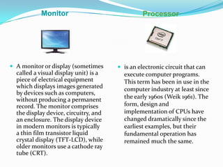 Computer Details Of Software And Hardware | PPTX
