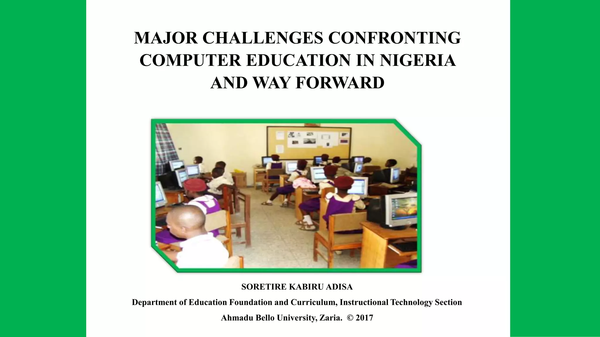 Computer education in nigeria | PPTX