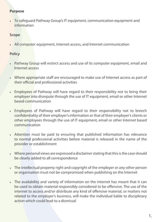 Computer, E-mail and Internet Usage Policy and Procedure | PDF
