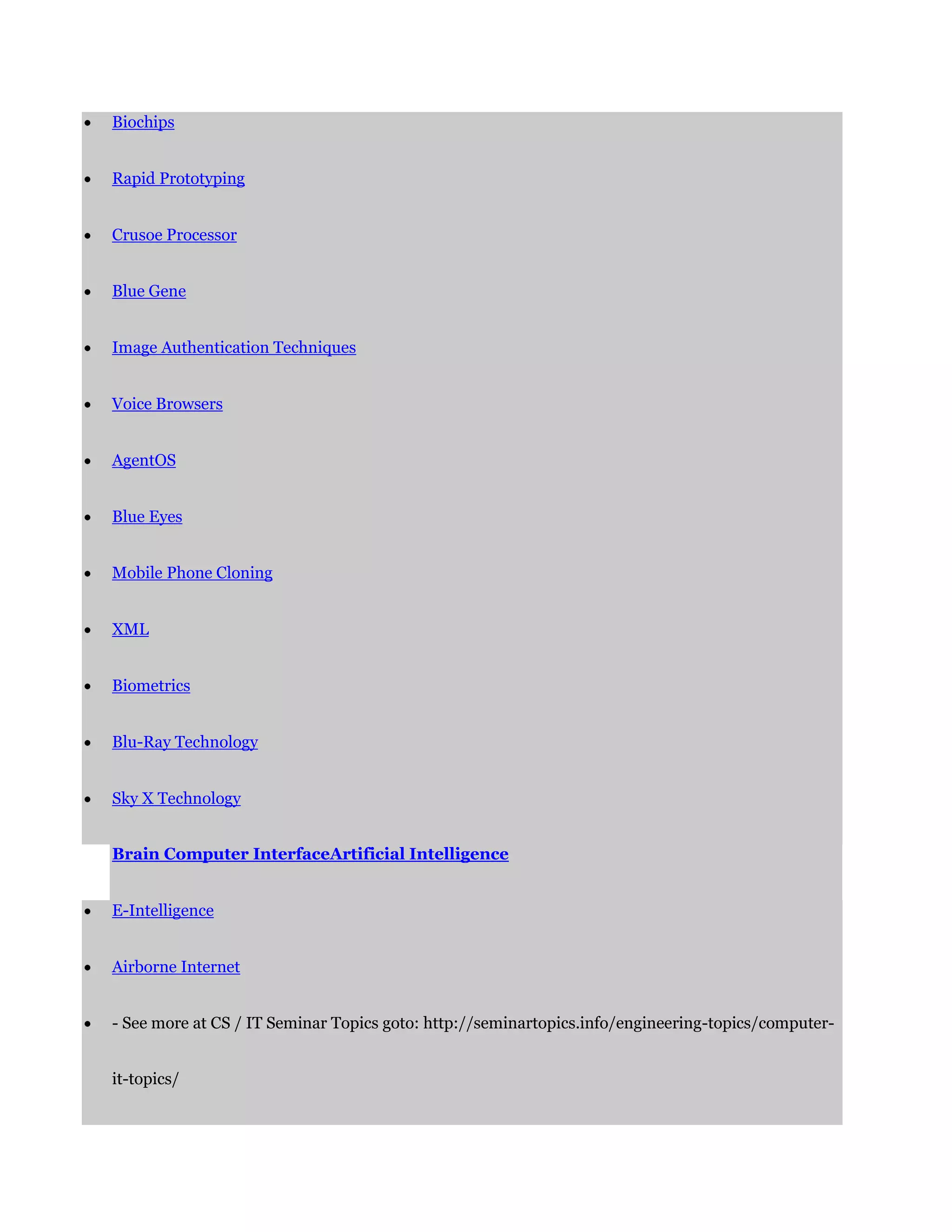 Computer engineering and it seminar topics | DOCX