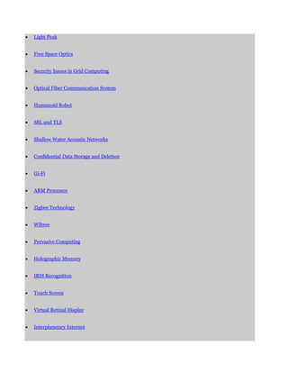 Computer engineering and it seminar topics | DOCX