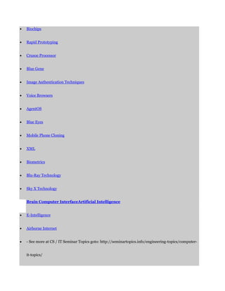 Computer engineering and it seminar topics | DOCX
