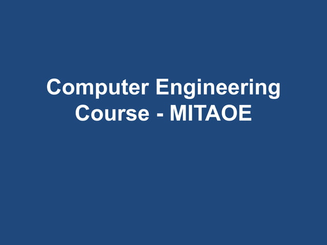 Computer Engineering Course Mitaoe Ppt