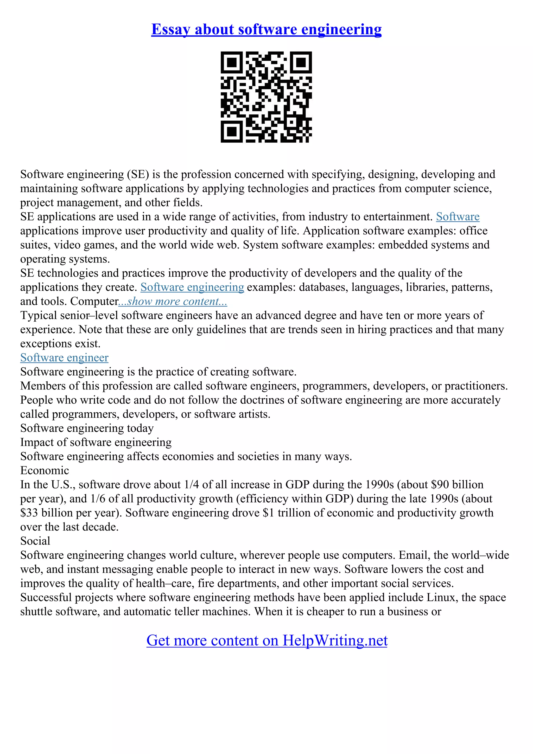 Computer Engineering Essay | PDF | Technology Industry | Industries