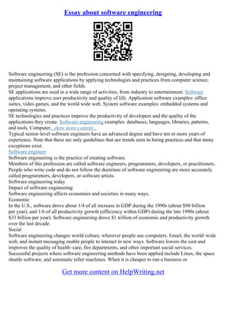 Computer Engineering Essay | PDF | Technology Industry | Industries