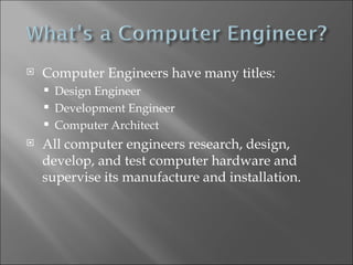 Computer Engineer Pwerpoint | PPT