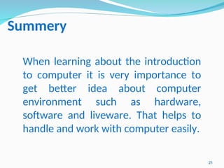 Computer Environment with basic idea.ppt
