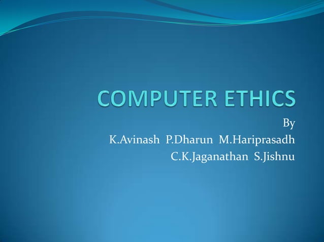 Computer ethics | PPTX | Internet Safety | Parenting