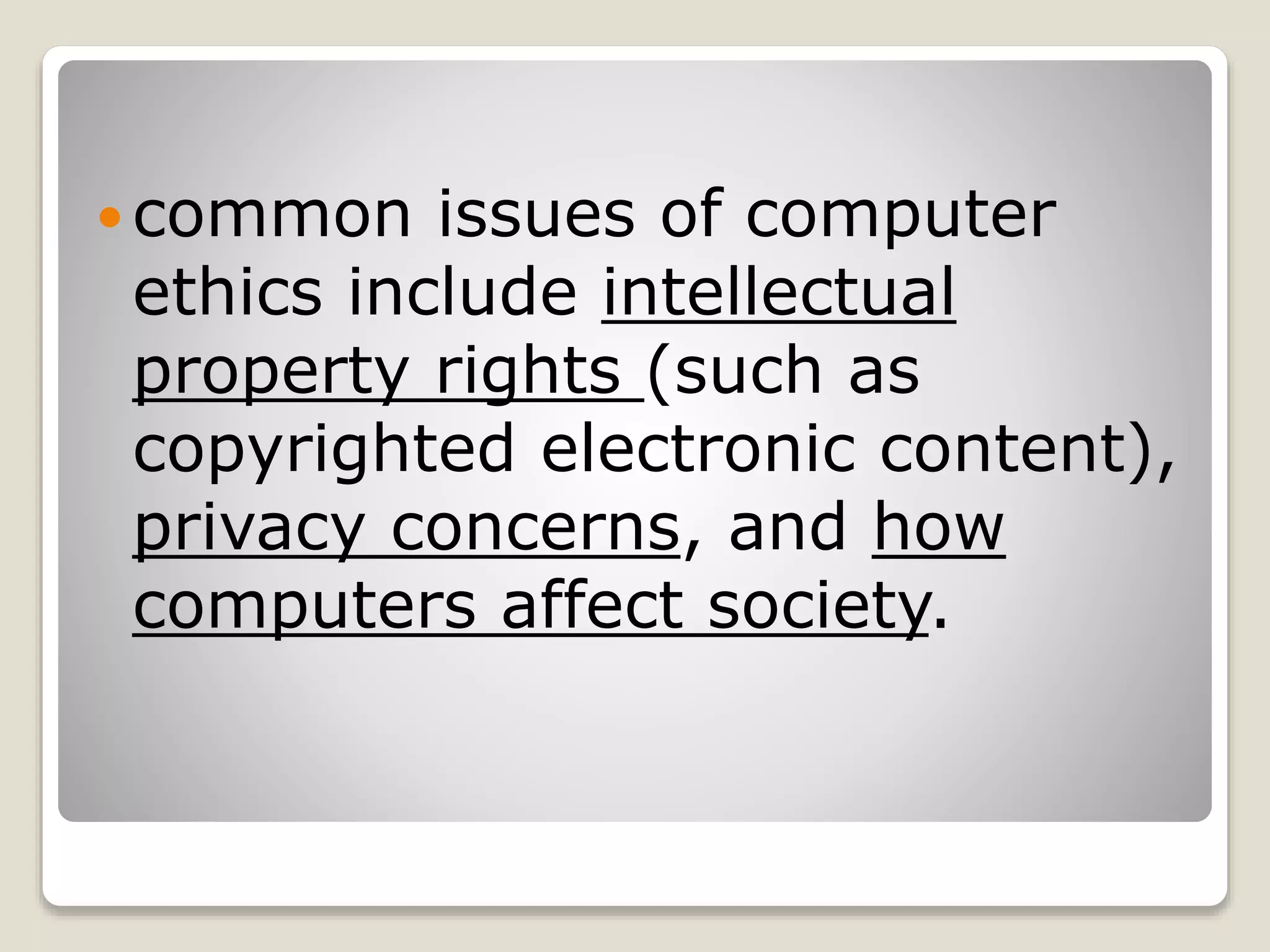Computer ethics | PPTX