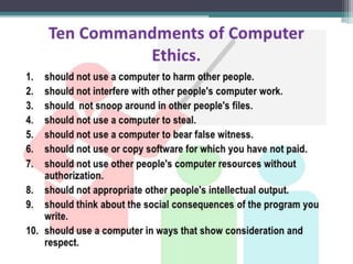 Computer ethics | PPTX | Technology & Computing