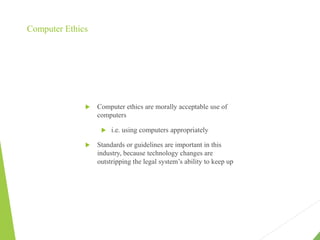 Computer ethics cyber security and technology of it | PPT
