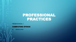 computer ethics.pptx for students and professionals | PPT