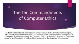 Computer Ethics ( Professional Ethics and Human Values) | PPTX
