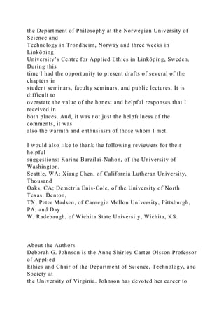 Computer Ethics Analyzing Information Technology.docx