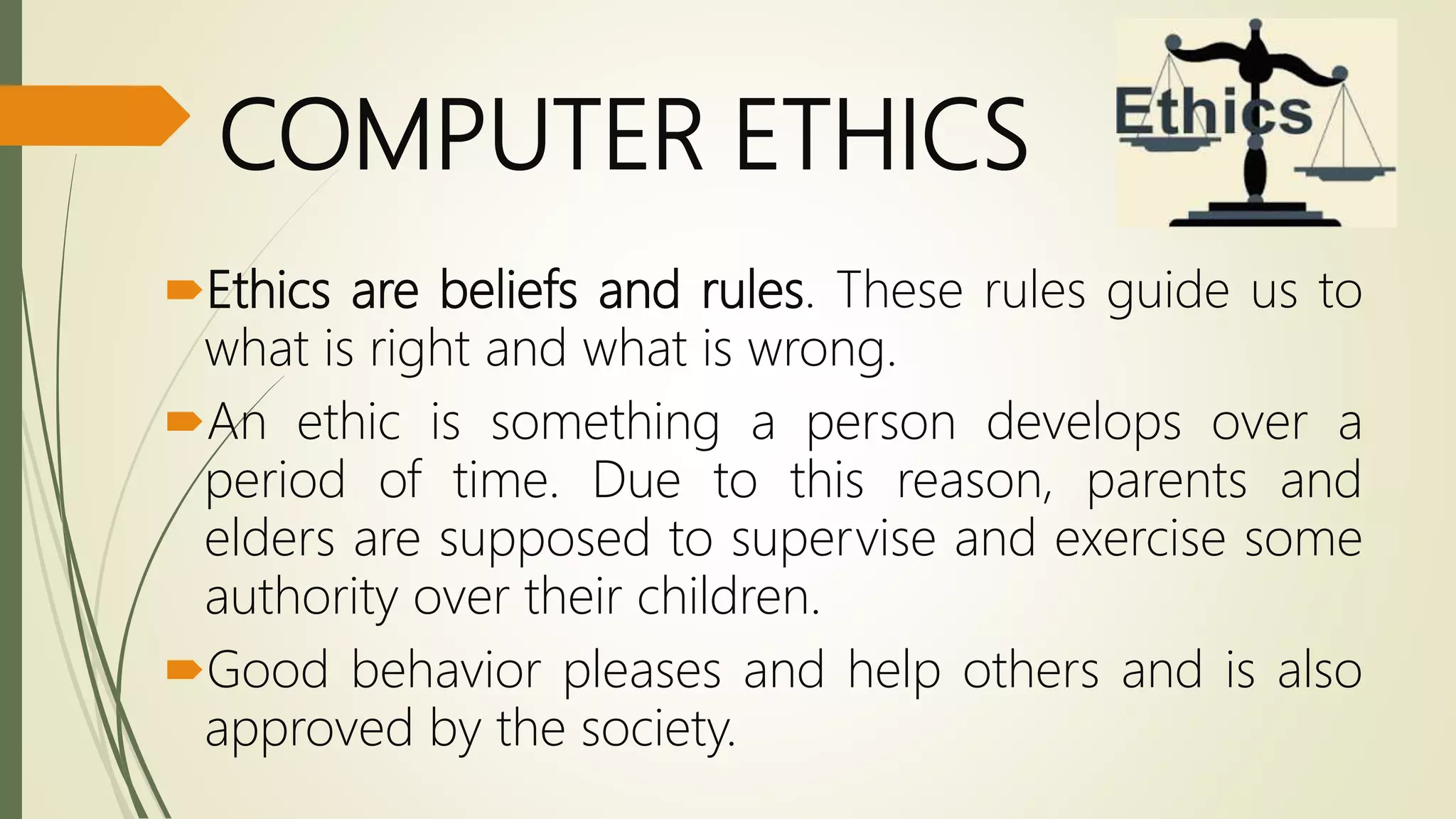 Computer ethics and crime | PPTX