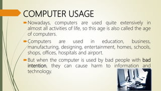 Computer ethics and crime | PPTX