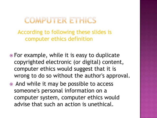 Computer ethics & copyright | PPT