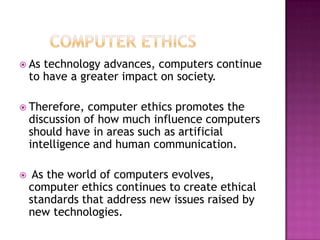 Computer ethics & copyright | PPTX