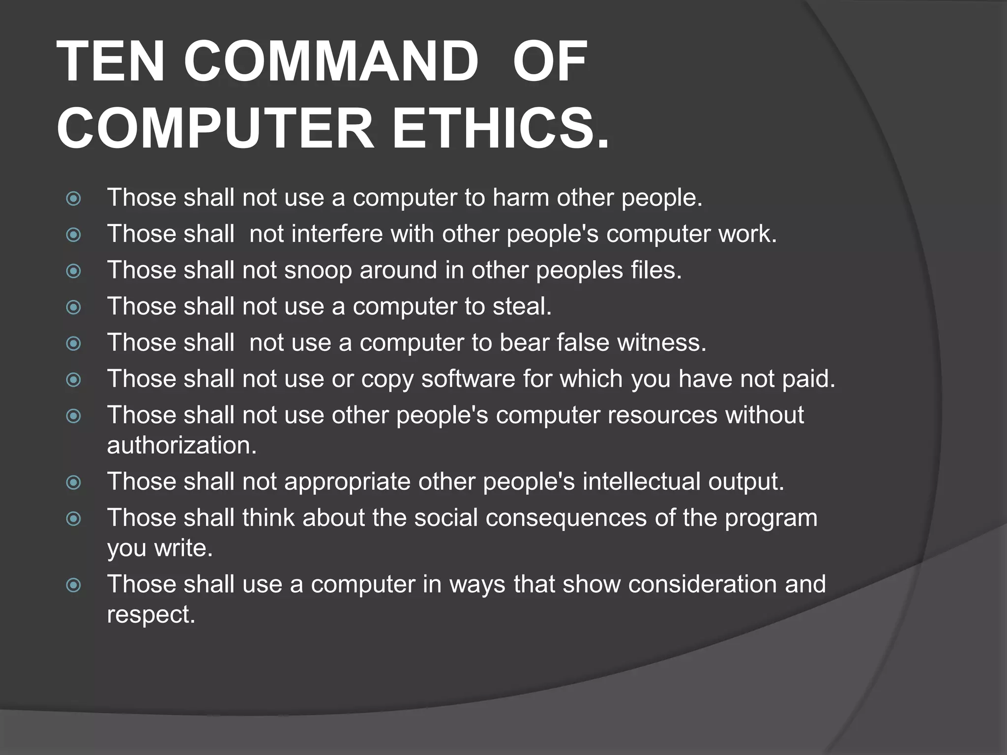 Computer Ethics Final Work | PPTX