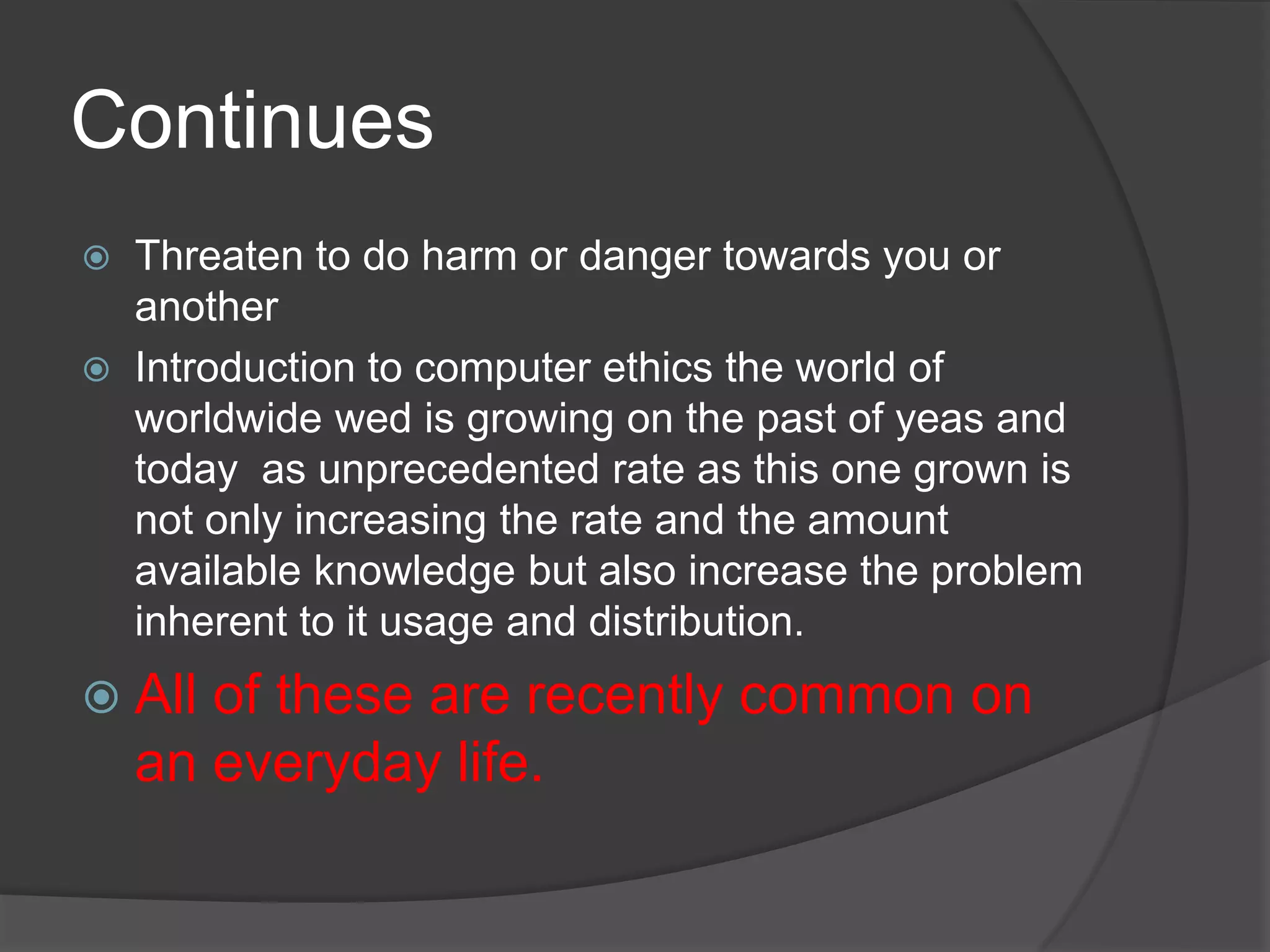 Computer Ethics Final Work | PPTX