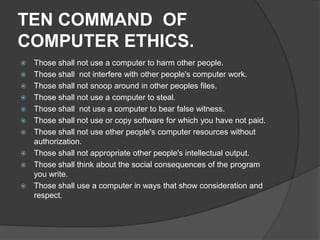 Computer Ethics Final Work | PPTX