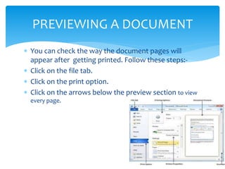 Computer features in microsoft word | PPTX | Desktop Publishing ...