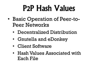 2013-10-18 Computer Forensics and Hash Values | PPTX