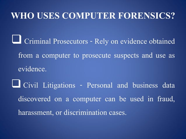 Computer forensics powerpoint presentation | PPTX | Crime & Harmful Acts to Individuals, Society ...