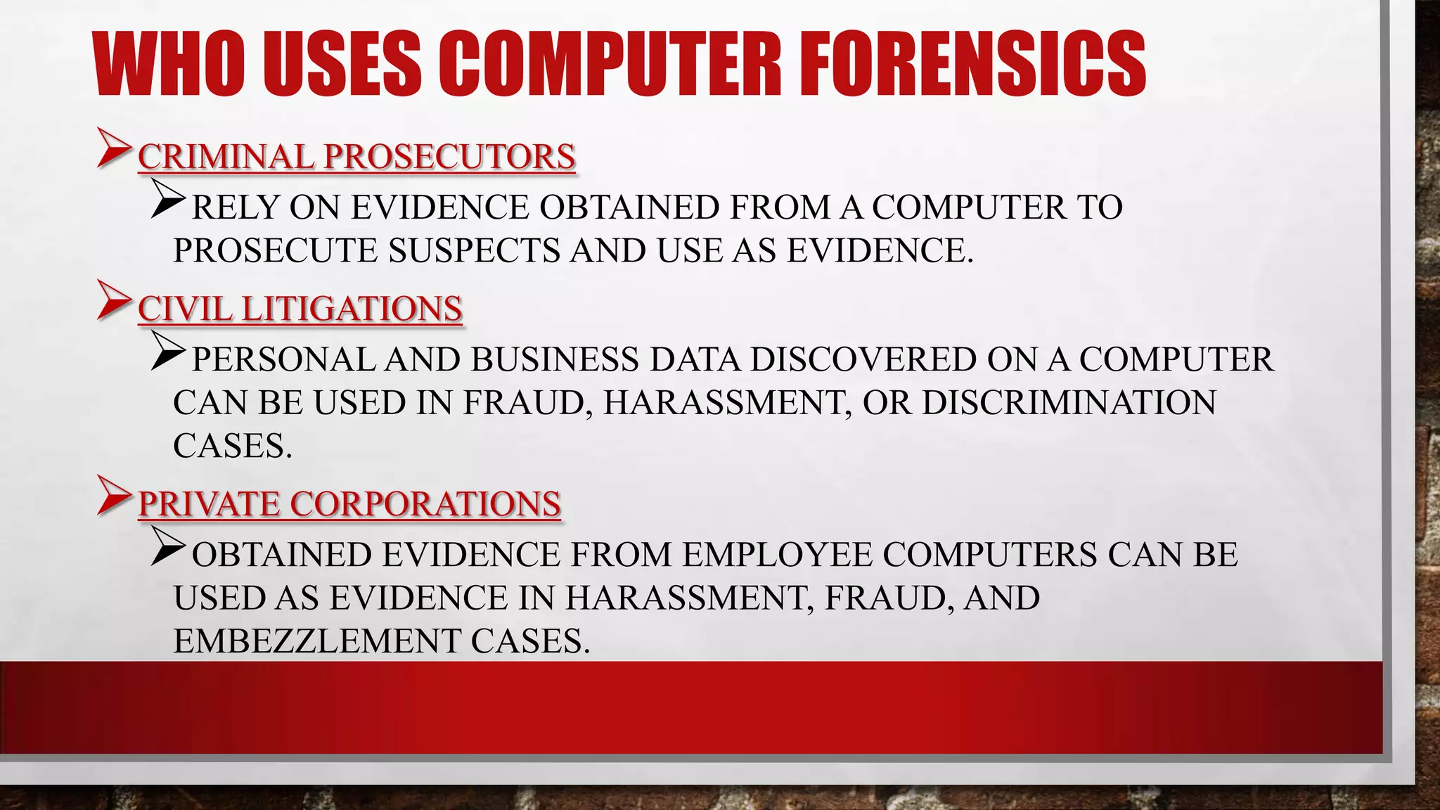Computer forensics libin | PPTX | Operating Systems | Computer Software and Applications