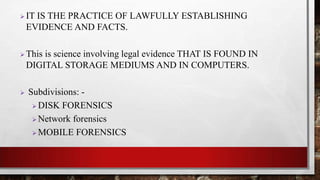 Computer forensics libin | PPTX | Operating Systems | Computer Software and Applications