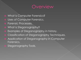 Computer forensics and steganography | PPT