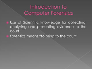 Computer forensics and steganography | PPT