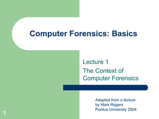 Computer forensics intro(Pendahuluan Komputer Forensik).ppt