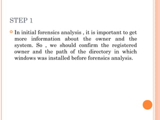 Computer Forensics & Windows Registry | PPT