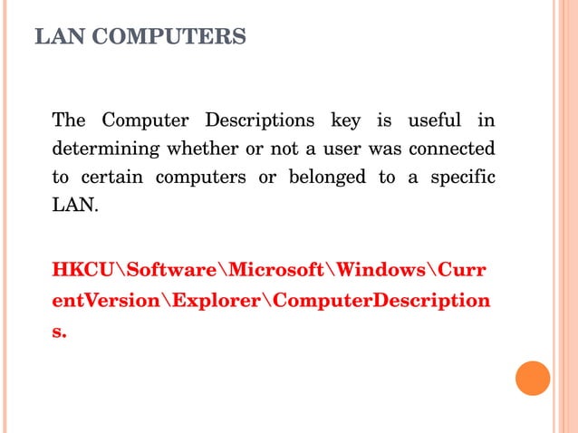 Computer Forensics & Windows Registry | PPT
