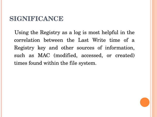 Computer Forensics & Windows Registry | PPT