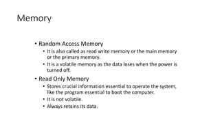 Computer fundamental short information about input and output devices ...