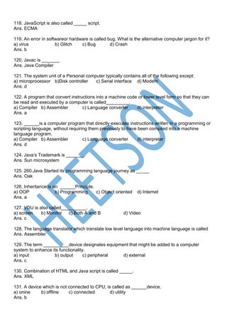 Computer Fundamental MCQ Most Important Question | PDF