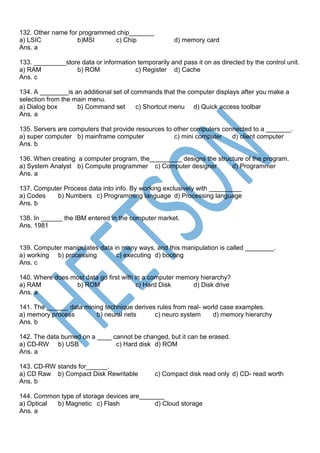 Computer Fundamental MCQ Most Important Question | PDF
