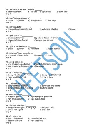 Computer Fundamental MCQ Most Important Question | PDF