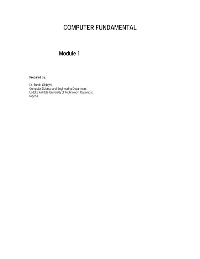 Computer fundament al module 1 | PDF