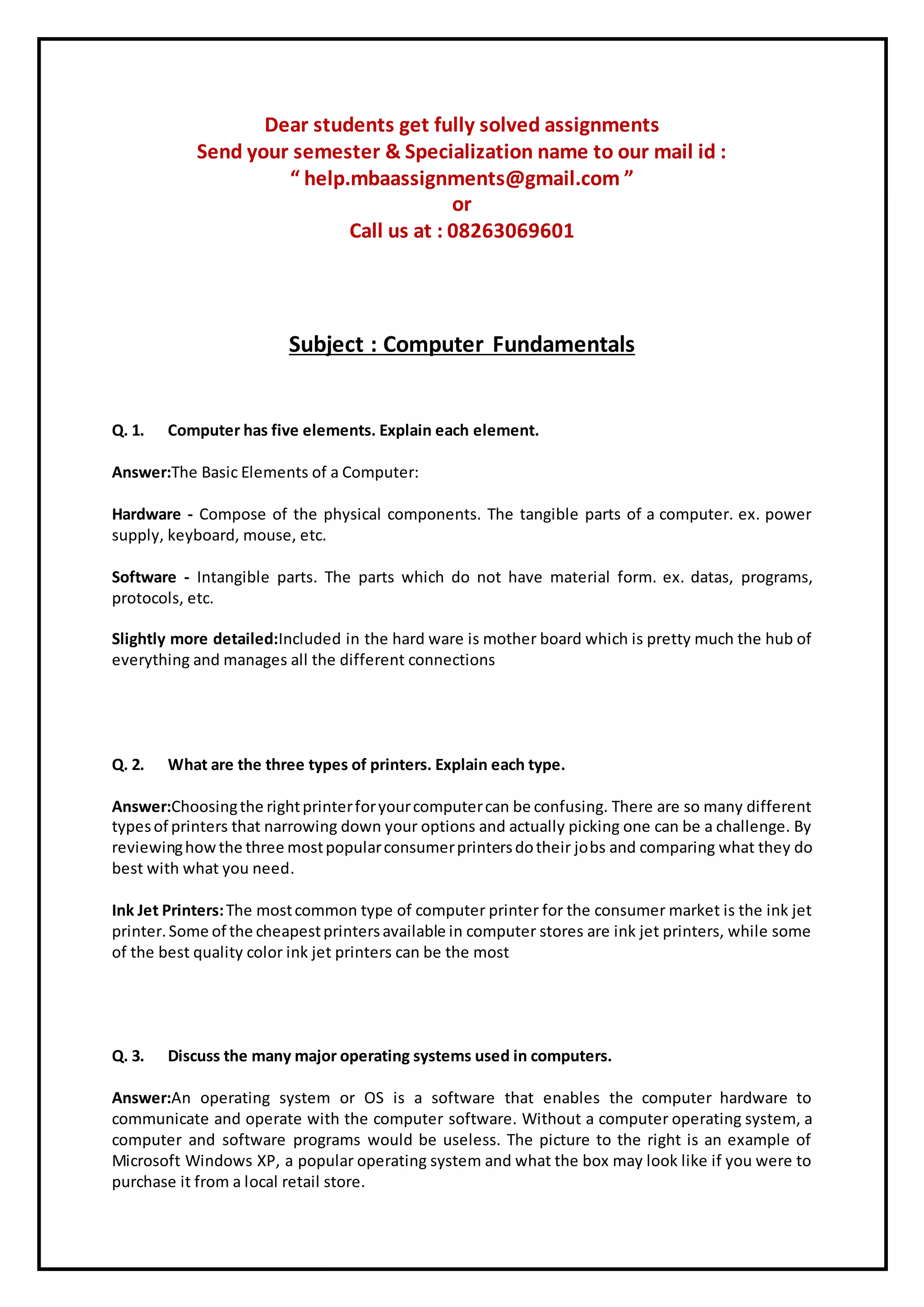 Computer fundamentals | PDF