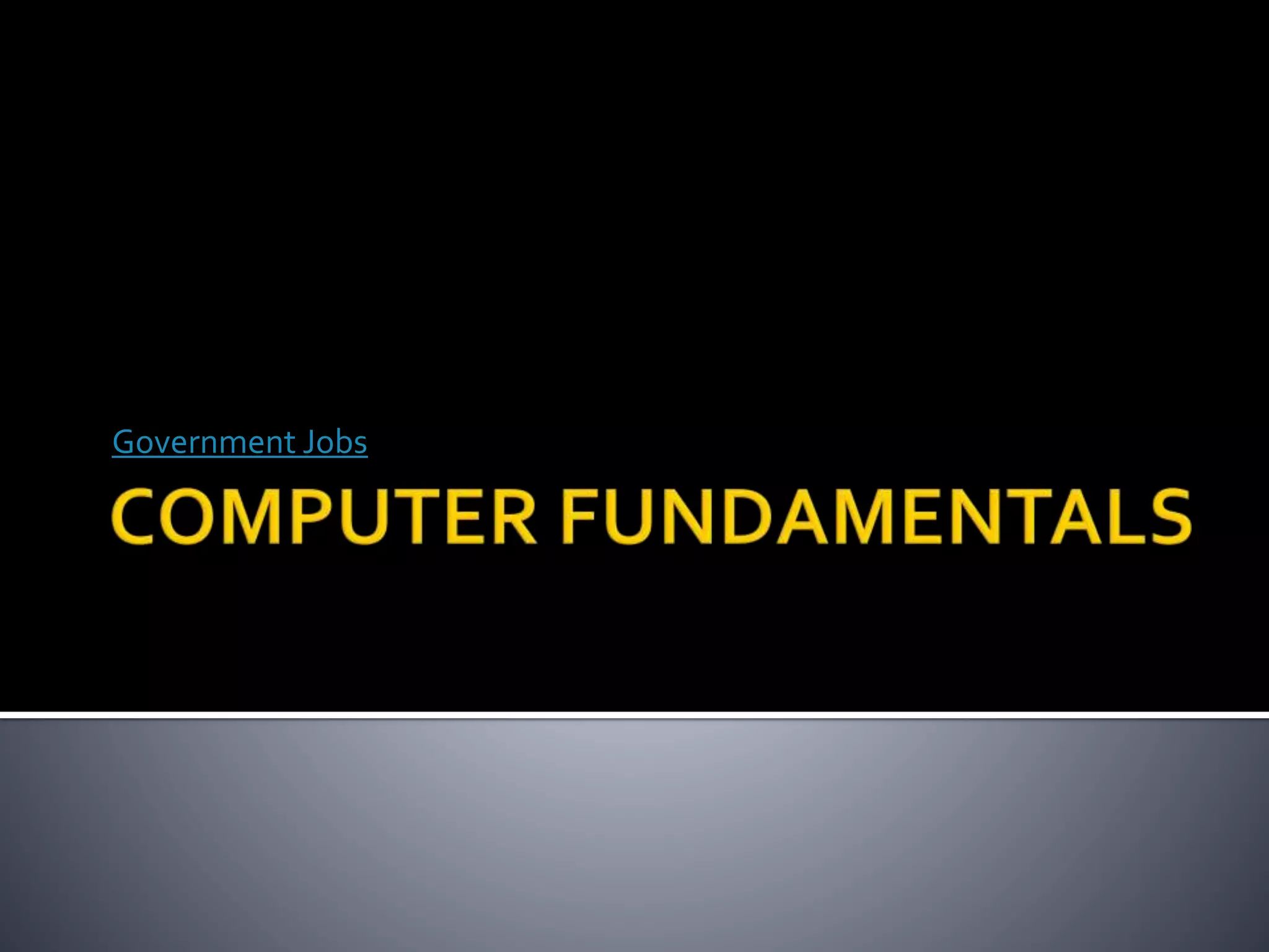 Computer fundamentals | PPT