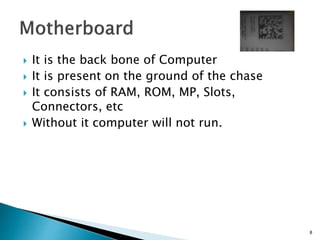 Introduction to parts of Computer(Computer Fundamentals) | PPTX